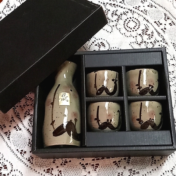 kafuh japan | Dining | Lotus Olive Green Hand Painted 5piece Japanese ...